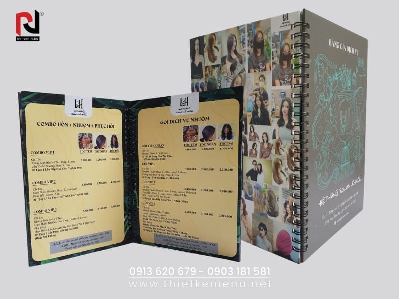XU HƯỚNG THIẾT KẾ MENU TÓC MỚI NHẤT CHO SALON