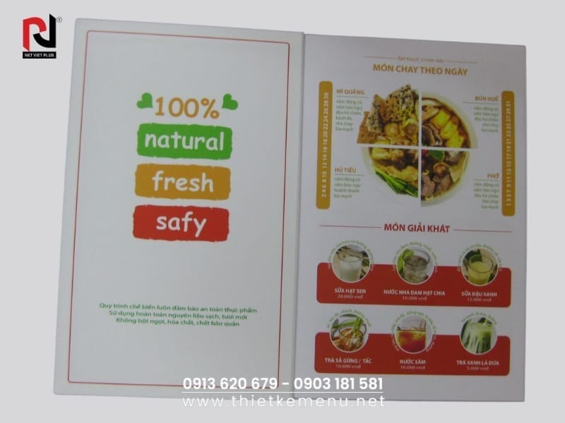 CÁCH LÀM MENU NHÀ HÀNG CHAY ĐẸP & CHUYÊN NGHIỆP