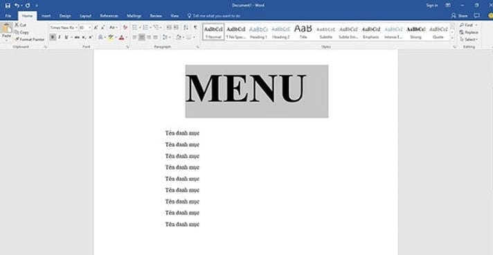 BÍ QUYẾT LÀM MENU BẰNG WORD - NHANH, DỄ DÀNG